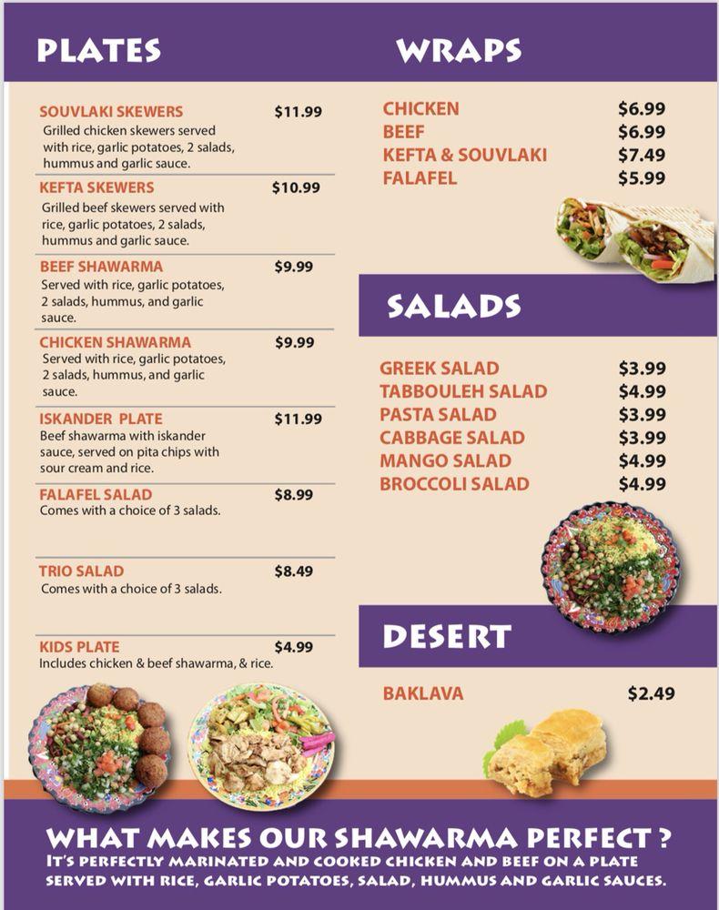Menu at Sultans Mediterranean Grill restaurant, Bakersfield, Stockdale ...