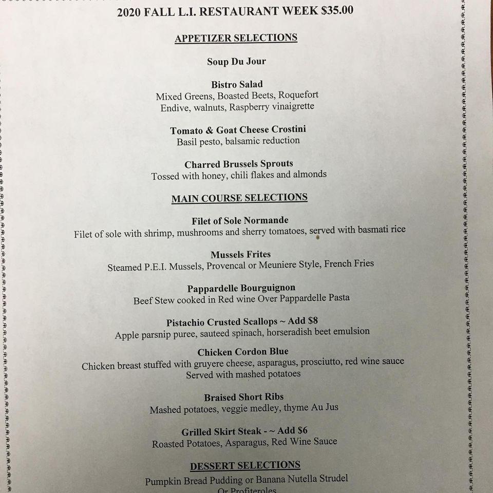 Menu at Aperitif Bistro Wine Bar, Rockville Centre