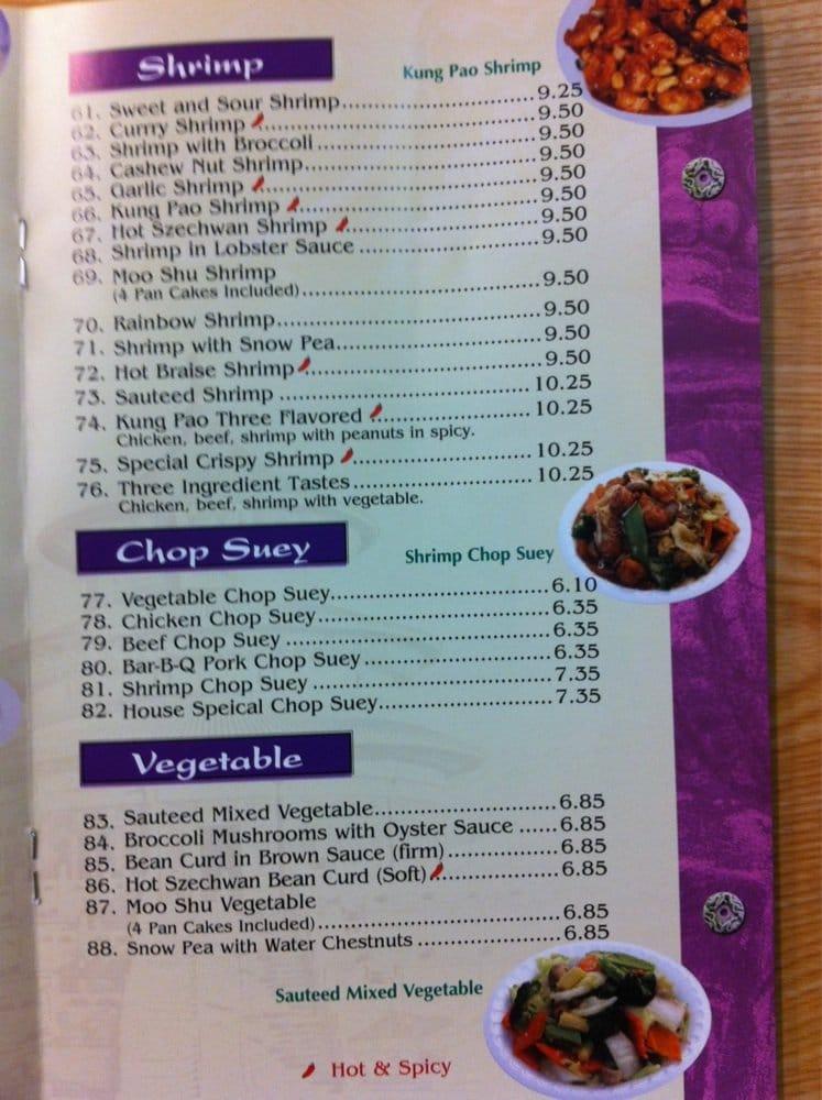 Menu at China Express restaurant, Pasadena