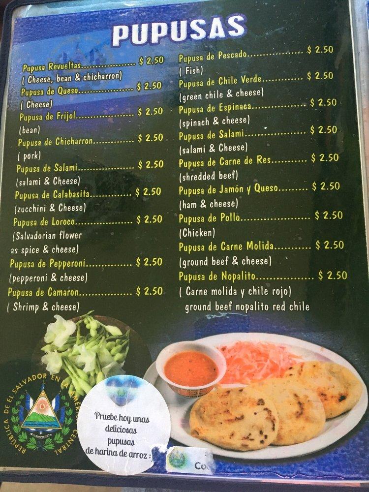 Menu at Restaurant El Salvadoreño, Albuquerque, Bridge Blvd SW