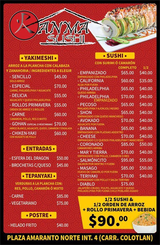 Menu at Lo Hijos de Sushi Zapopan restaurant, Zapopan