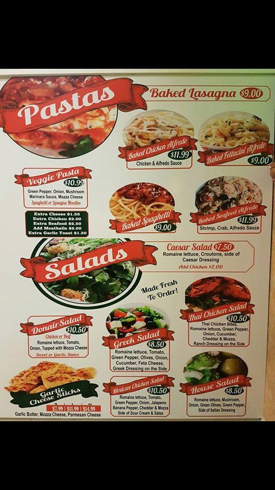 Menu at Captain Pizza pizzeria, Valleyview