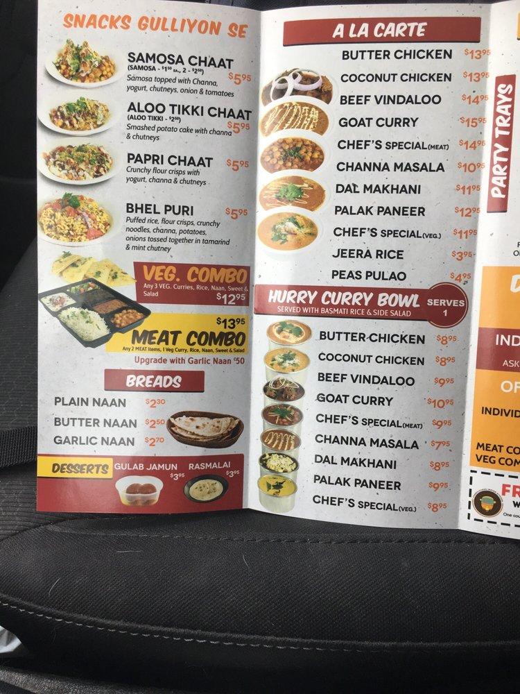Menu at Hurry Curry | Indian Restaurant, Toronto, 170 Rimrock Rd
