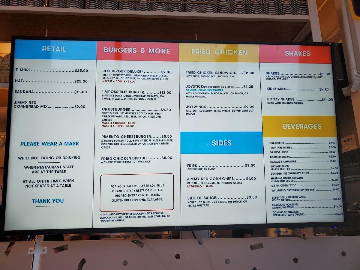 Menu at Joyland Restaurant, Nashville