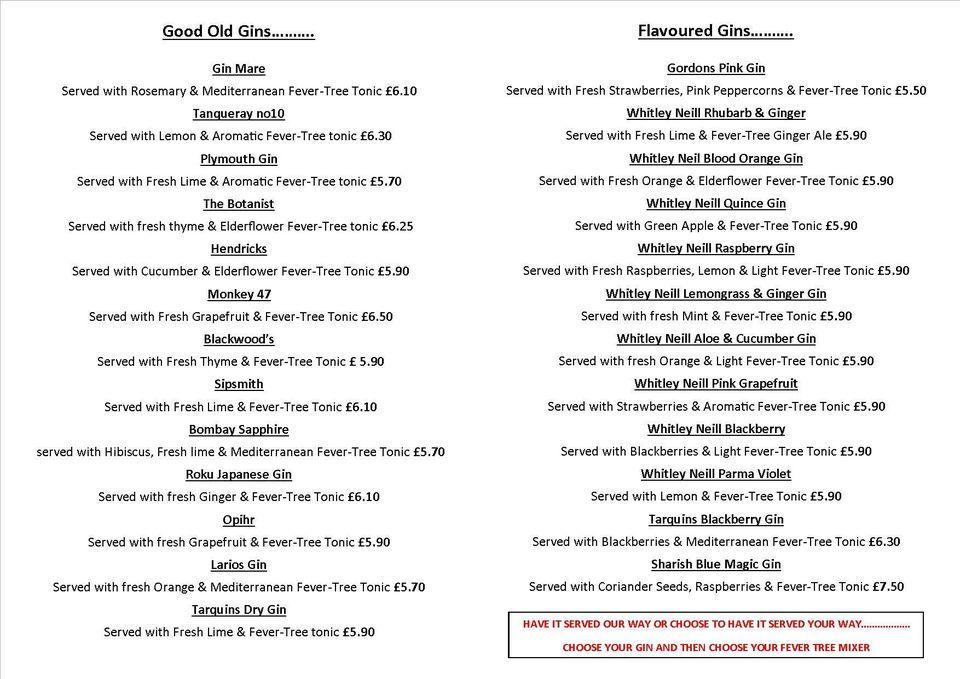 Menu at The Snooty Fox Hotel pub & bar, Tetbury