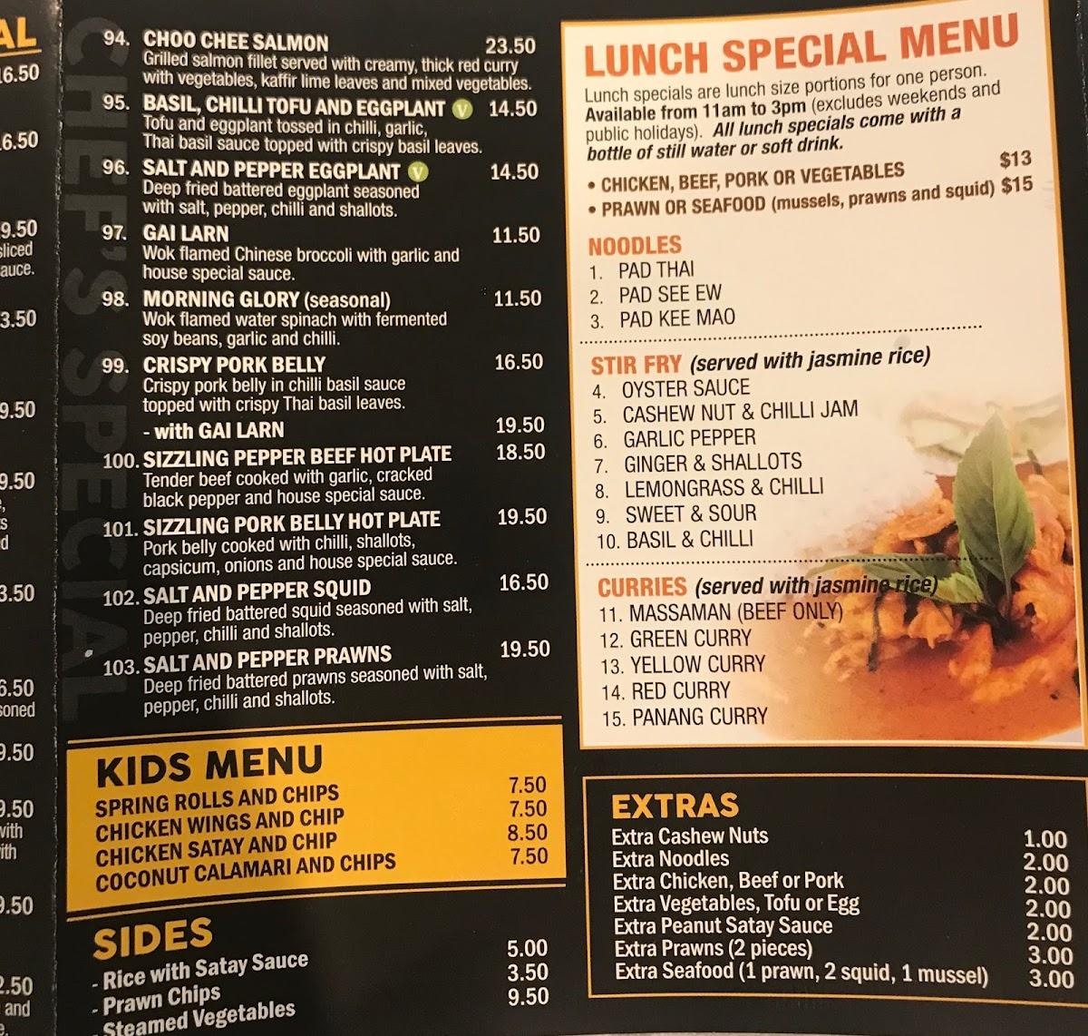 Menu at Willow Thai Restaurant, Denham Court