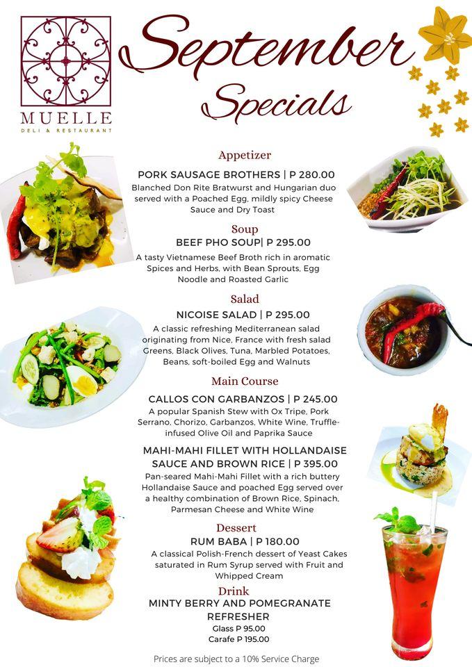 Menu at Muelle Deli and Restaurant, Iloilo City, Iloilo City