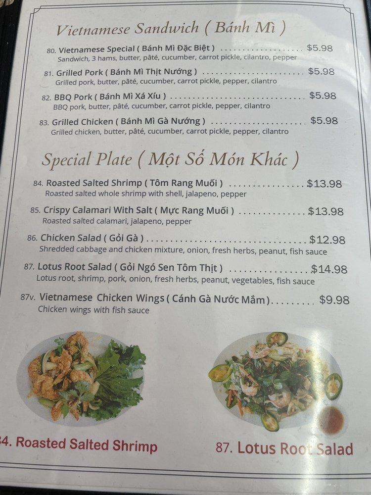 Menu at Pho King Eggroll II LLC restaurant, Goodyear
