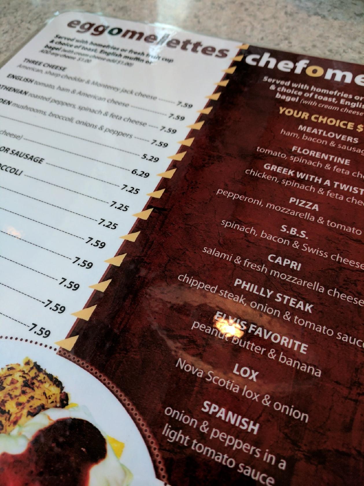 Menu at Starlite Diner restaurant, Trexlertown