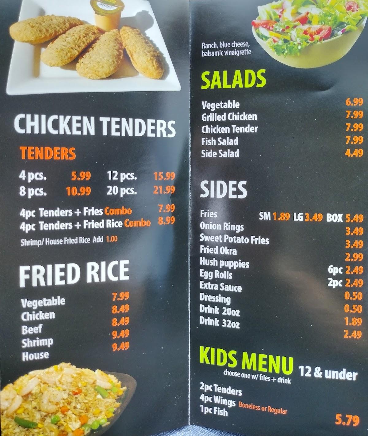 Menu at Wings 101 restaurant, Cumming