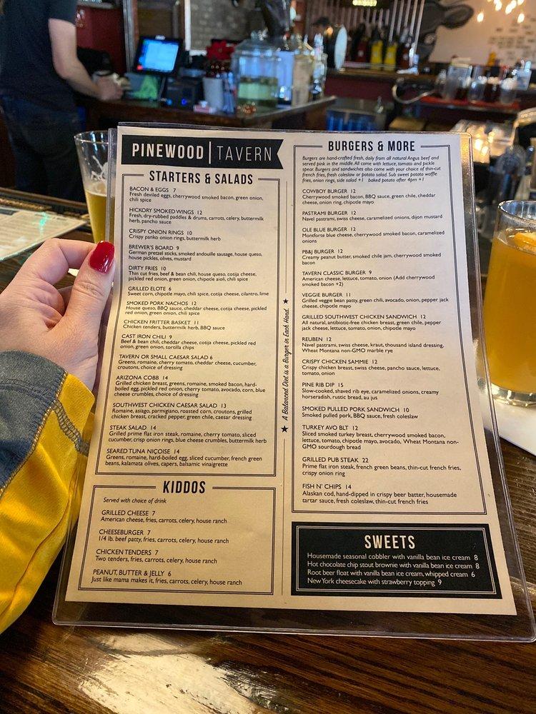 Menu at Pinewood Tavern pub & bar, Pine
