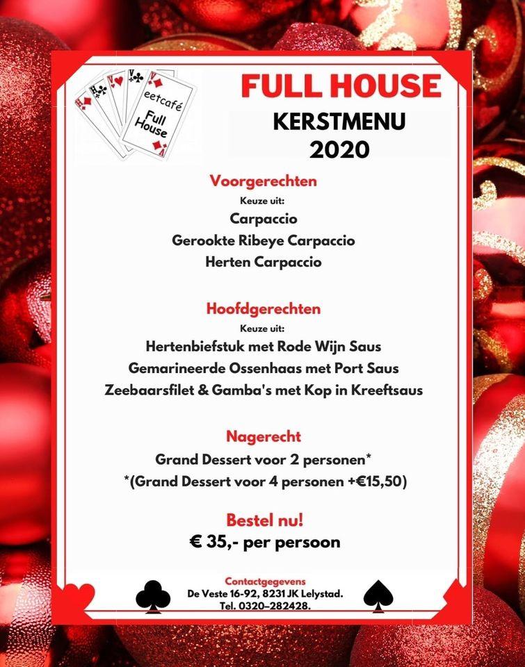 Menu at Full House Pub, Lelystad
