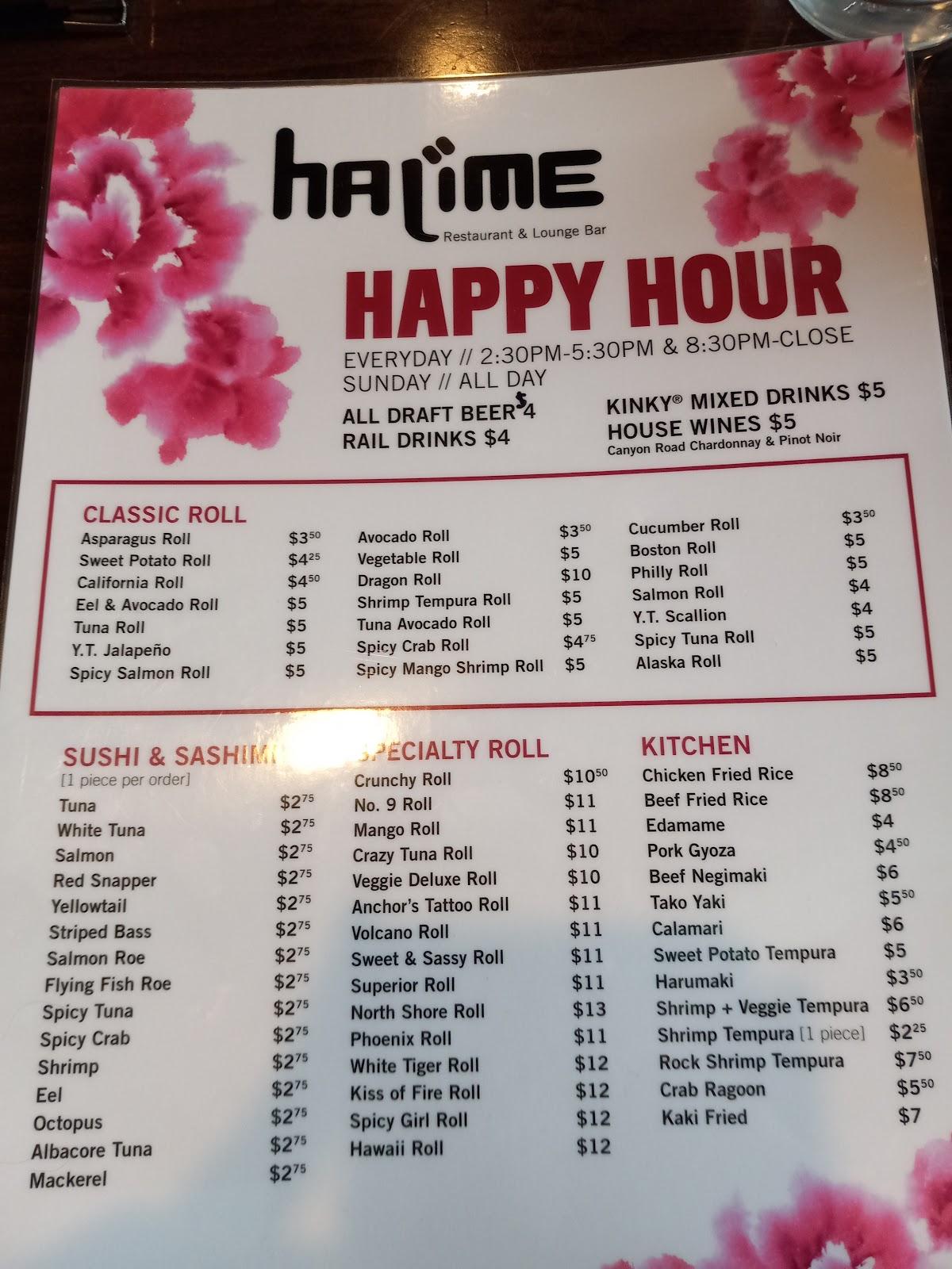 Menu at Hajime St.Cloud restaurant, St. Cloud