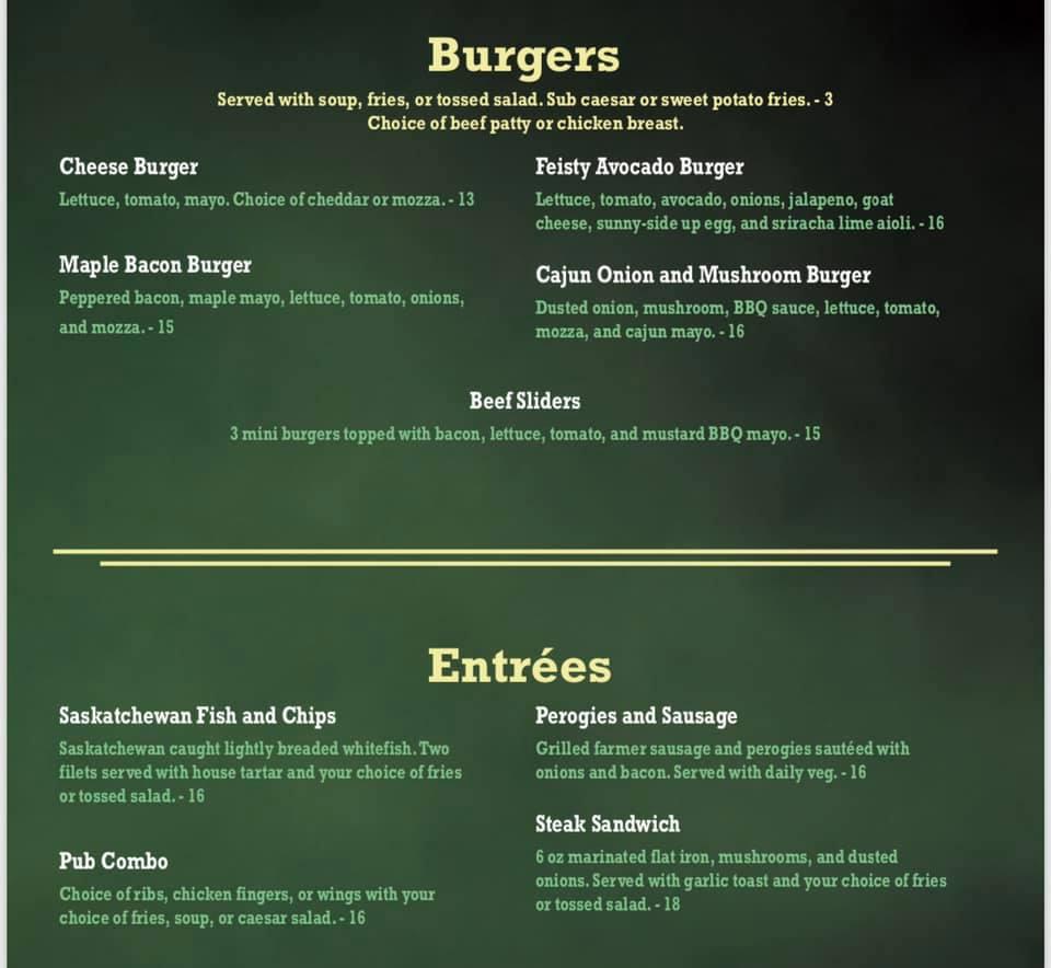 Menu at The Feisty Goat Bar And Grill, Saskatoon