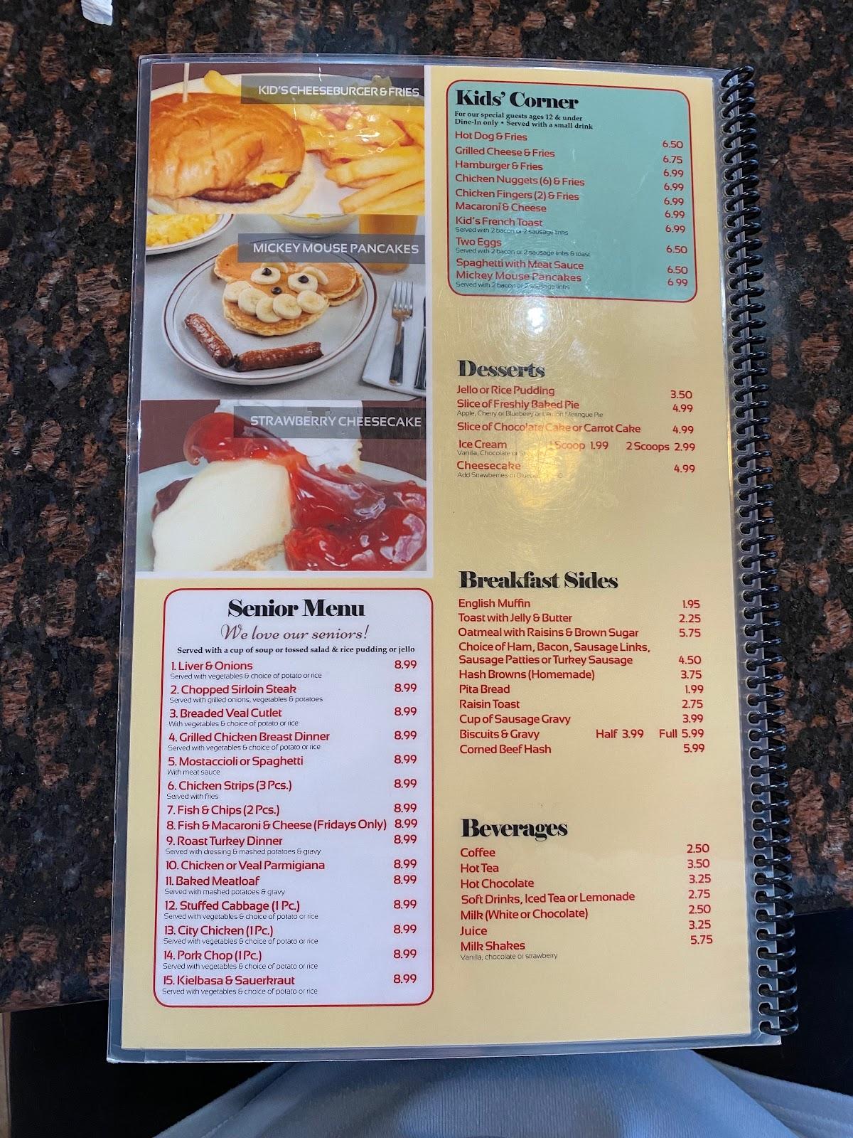 Menu at Ryan Grill/ Coney Island restaurant, Warren