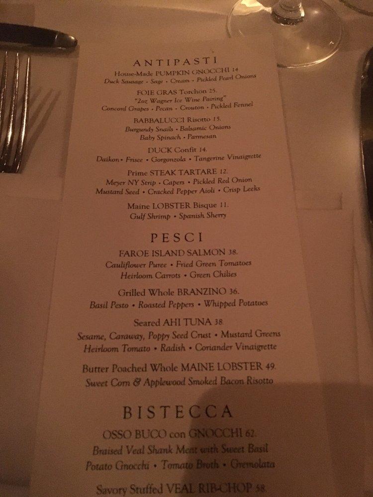 Menu at Angeline pub & bar, Buffalo