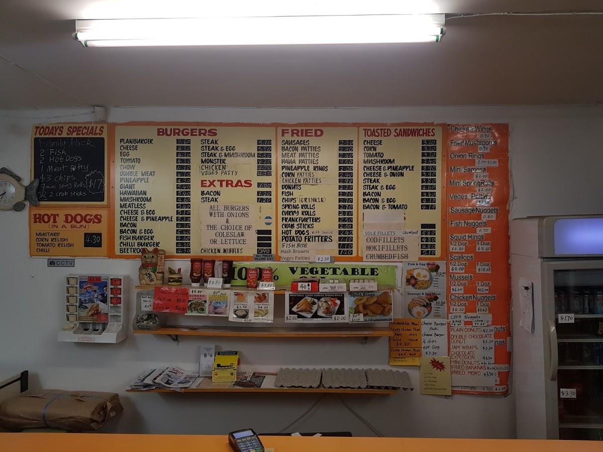 Menu at Majors Takeaways Fish & Chip Burger restaurant, Christchurch