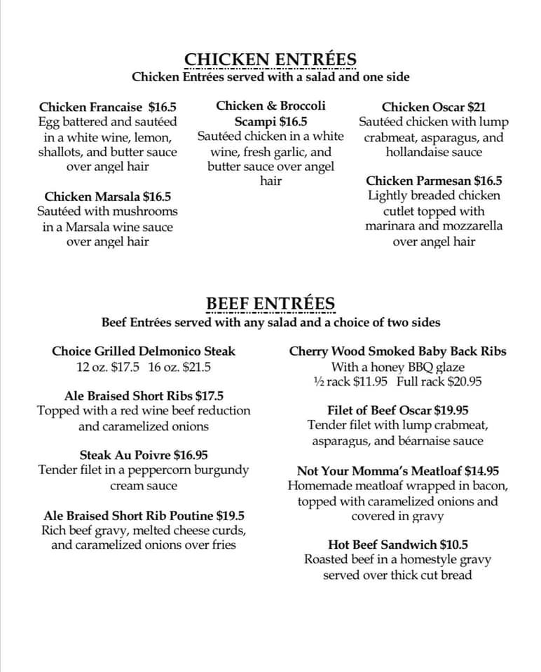 Menu at M & M Sandwich Shop restaurant, Ashland