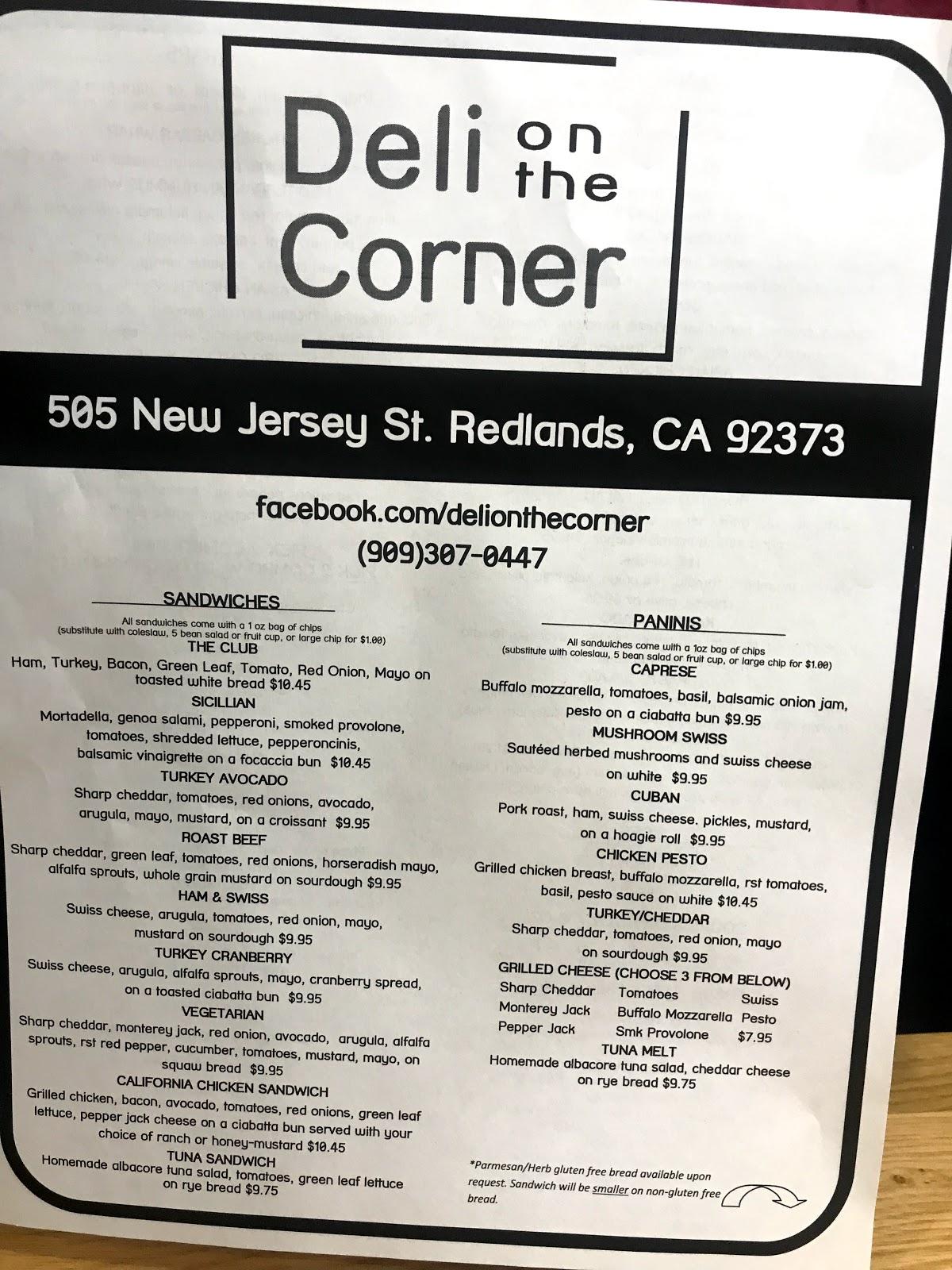Menu at Four Corners Eatery & Coffee Bar, Redlands, 505 New Jersey St