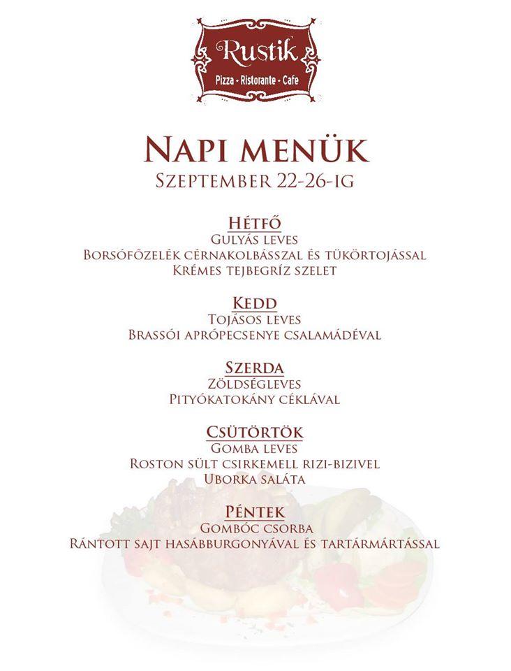 Menu at Rustik, Vlăhița