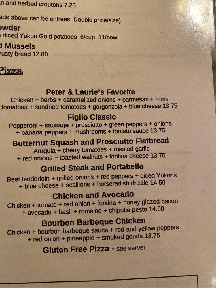 Menu at Figlio Wood Fired Pizza pizzeria, Dayton