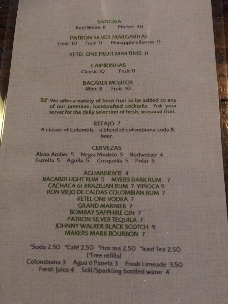 Menu at Maïs Arepas pub & bar, New Orleans