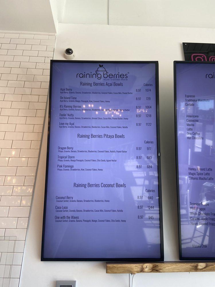 Menu at Raining Berries pub & bar, Lutz