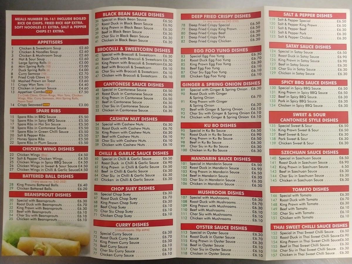 Menu at Silver Star fast food, Sunderland
