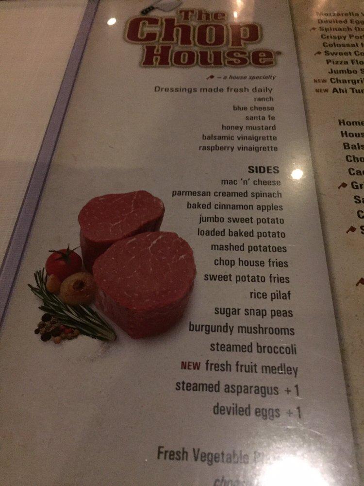 Menu at The Chop House steakhouse, Kingsport