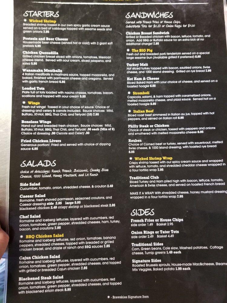 Menu at Brewskies Pub & Eatery, Indianapolis