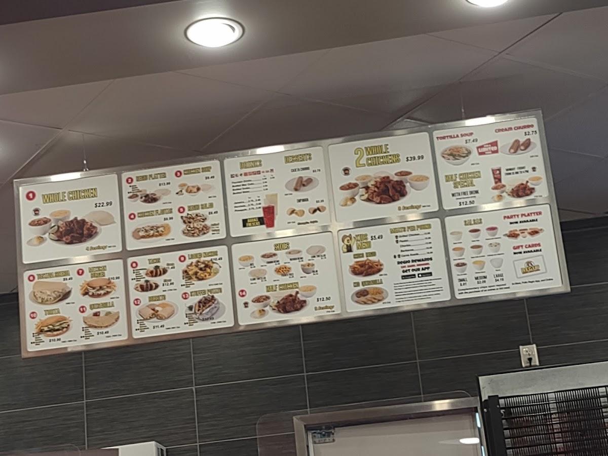 Menu at Pollo Regio restaurant, Waco