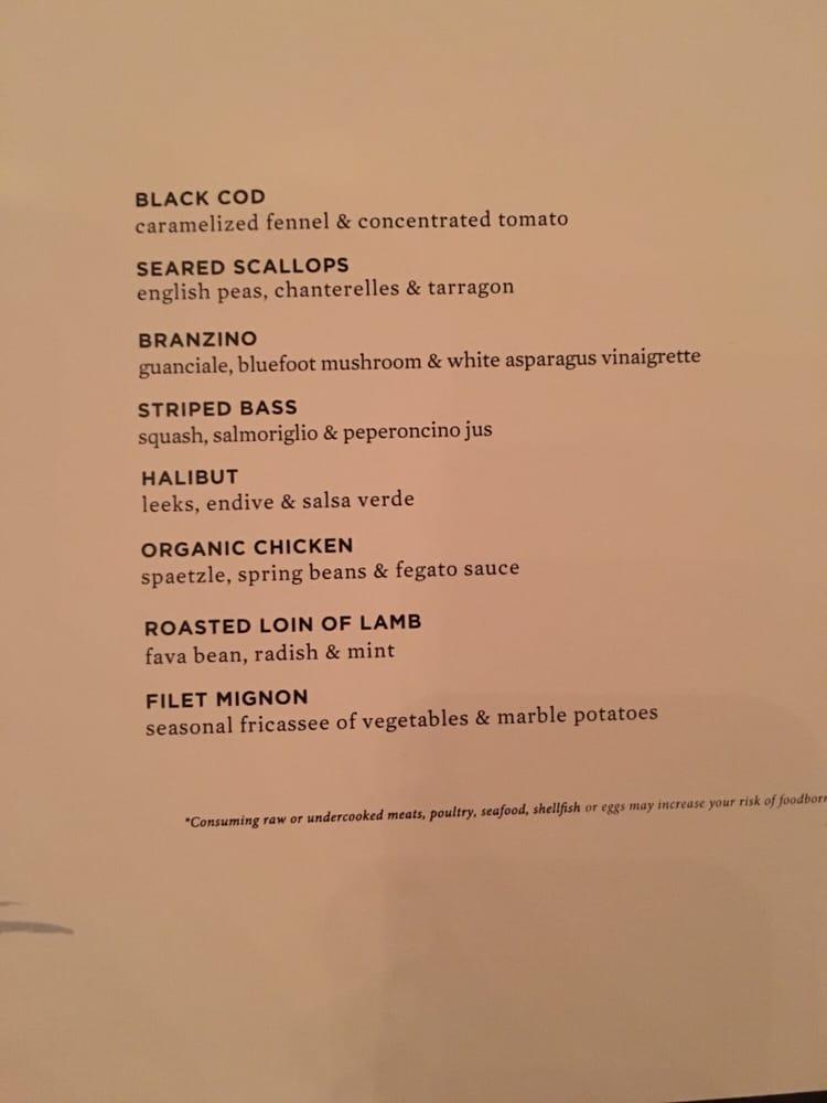 Menu at Scarpetta Beach restaurant, Montauk