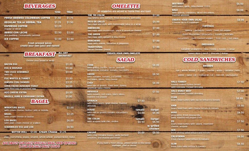 Menu at Hal's Deli BBQ, Harrison