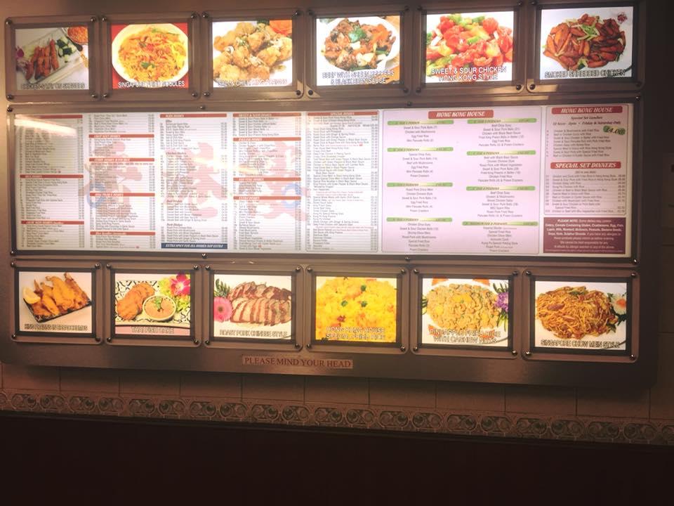 Menu at Hong Kong House fast food, Grays