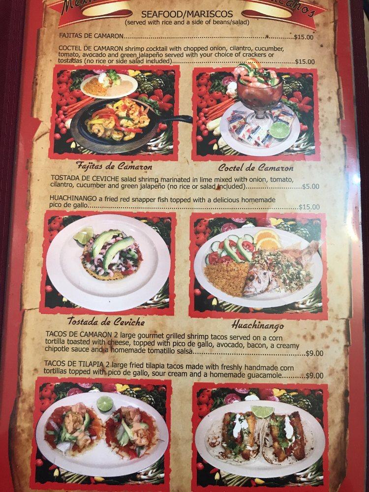 Menu at Las Palomas Mexican Restaurant, Toppenish
