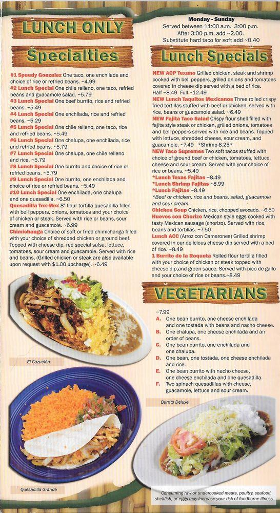 Menu at Guerrero Restaurant, Graham