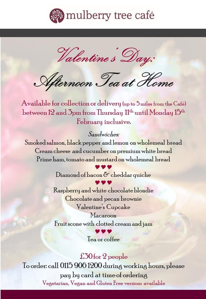 Menu at Mulberry Tree Cafe, Nottingham, Strelley Hall