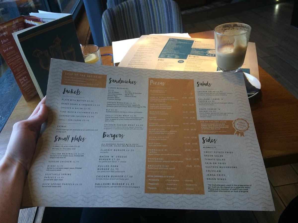 Menu at The Pavilion restaurant, Barnsley