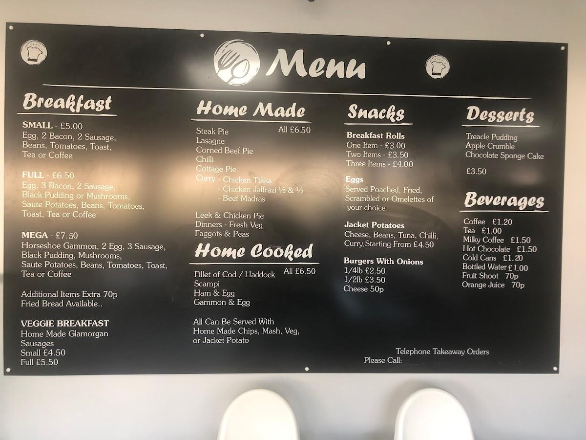 Menu at Coach house cafe, Pontyclun