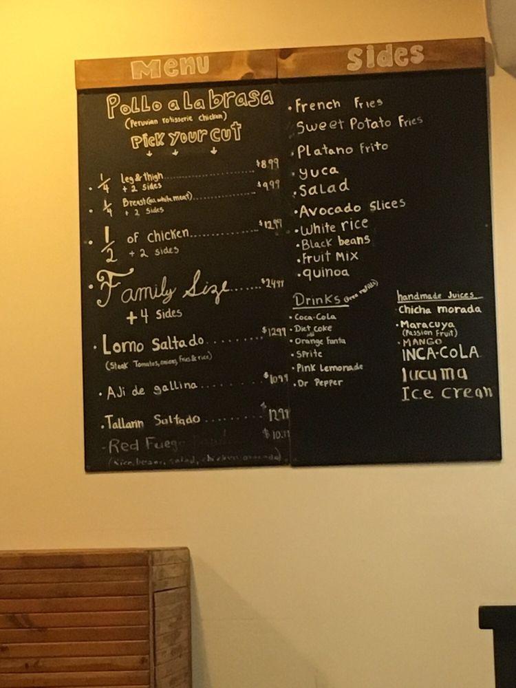Menu at Red Fuego restaurant, Orem