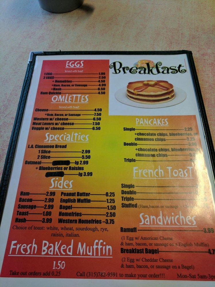 Menu at Crossroads Diner restaurant, Watertown