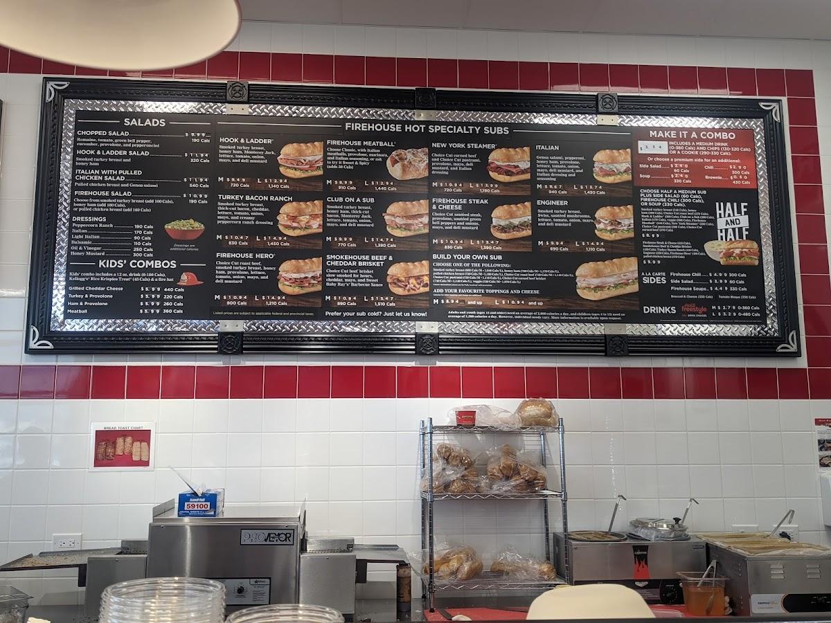Menu at Firehouse Subs Welland, Welland