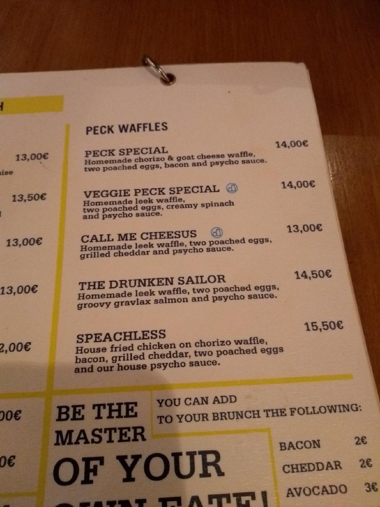 Menu at Woodpecker 20, Saint-Gilles, Rue Jourdan 20