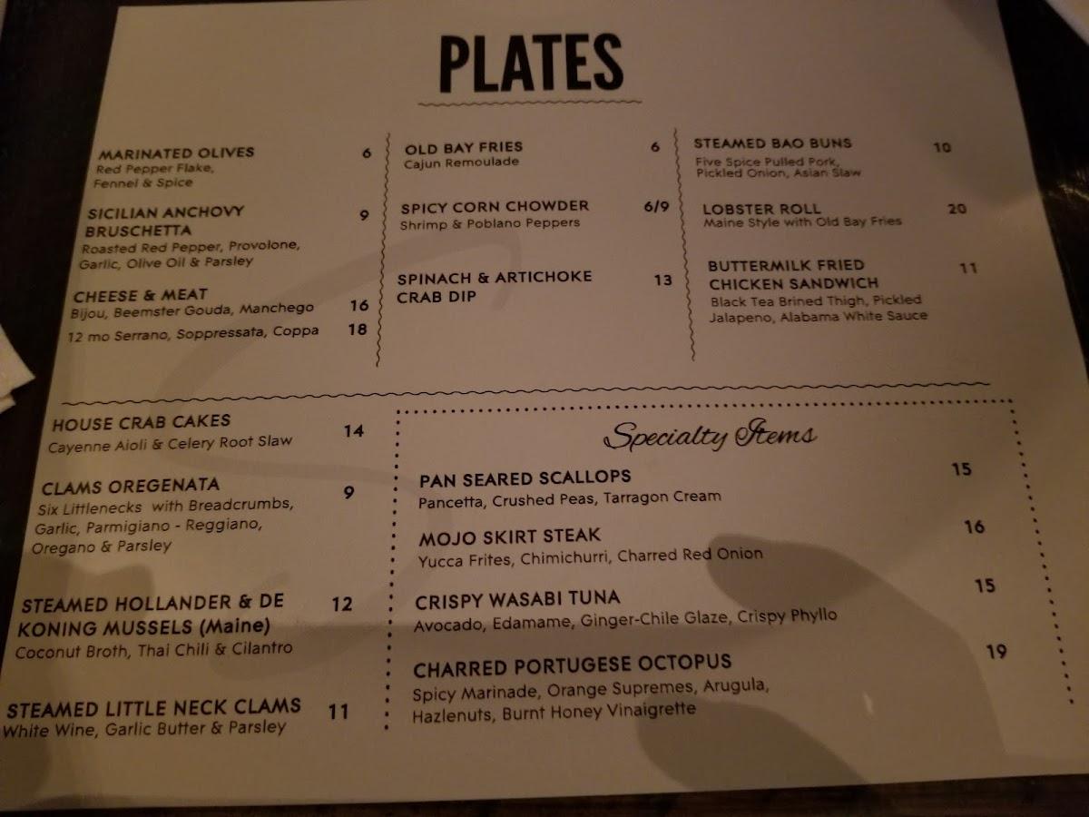 Menu at Stingray Lounge pub & bar, Hoboken