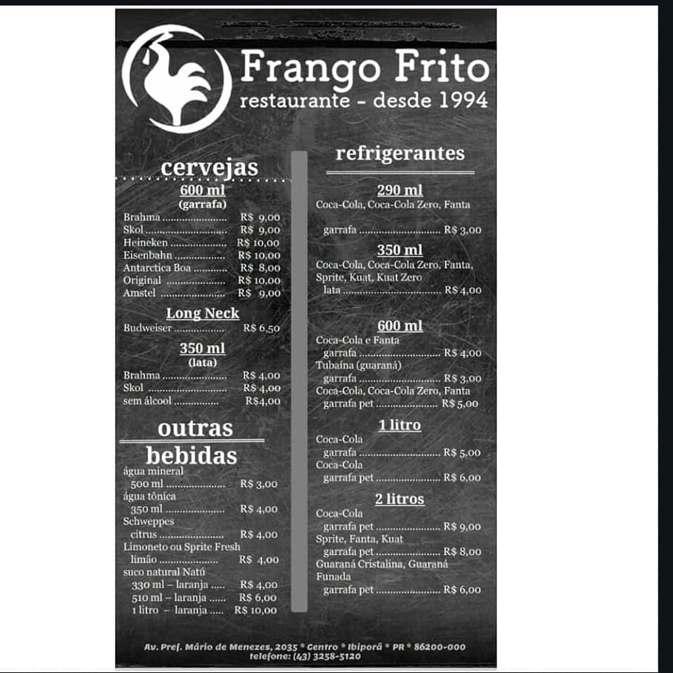 Menu at Frango Frito Restaurante, Ibiporã