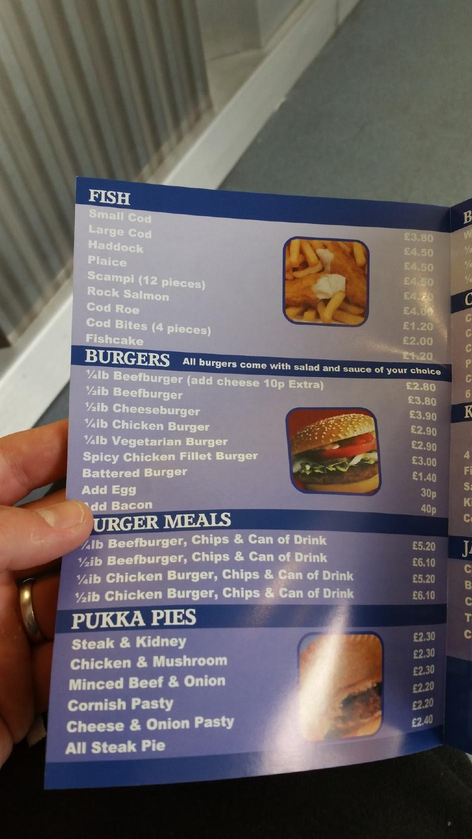Menu at Fry Days Fish Bar, Trowbridge