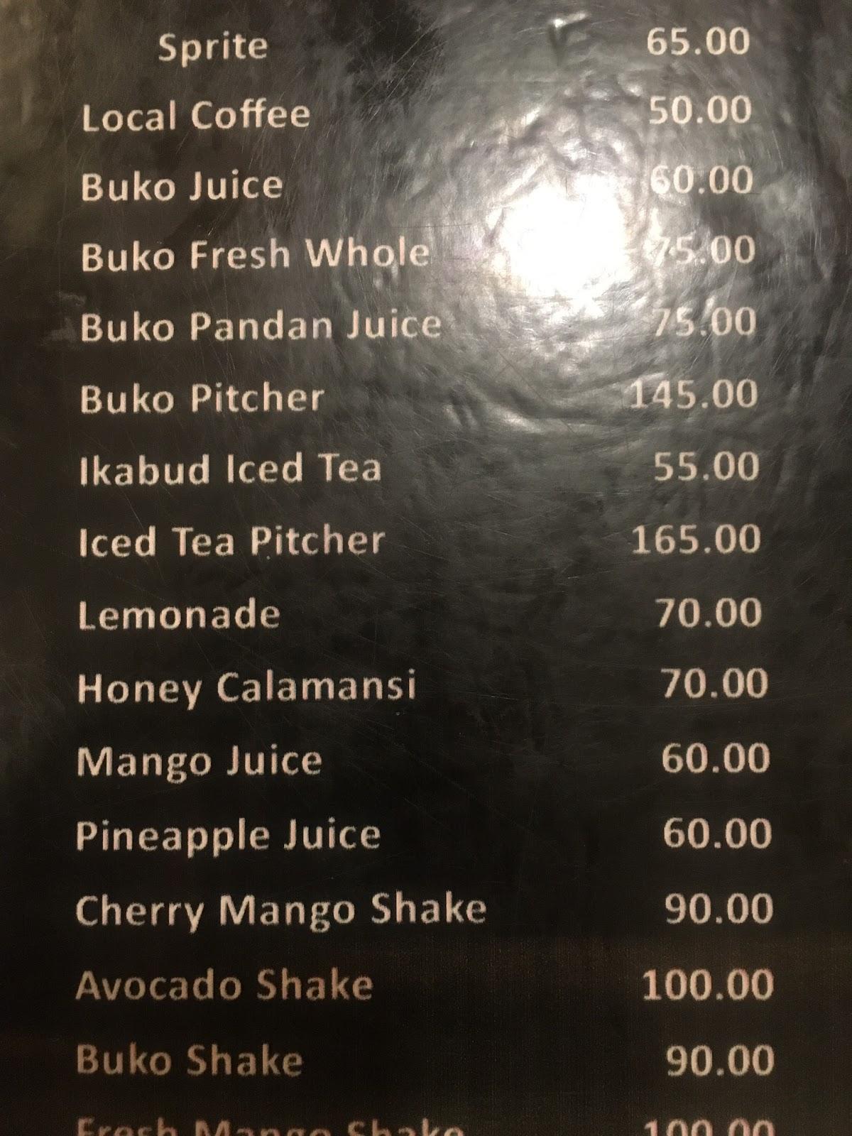 Menu at Ikabud restaurant, Angeles, SM City Clark