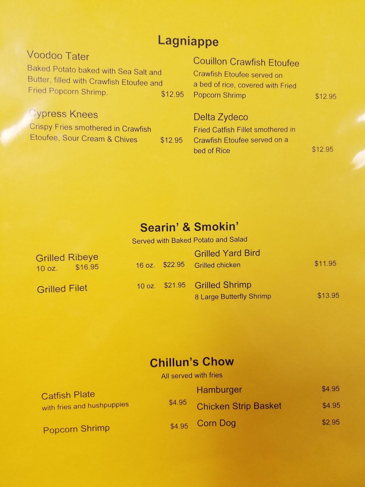 Menu at Swamp Daddy's Seafood & Steaks restaurant, Haughton