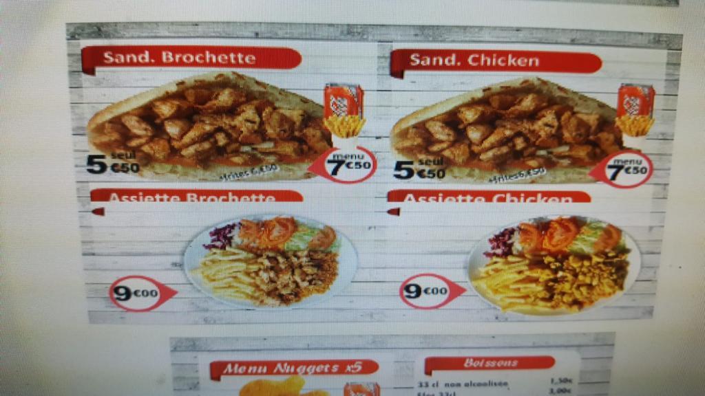 Menu au Kebab efes restaurant, Hénin-Beaumont