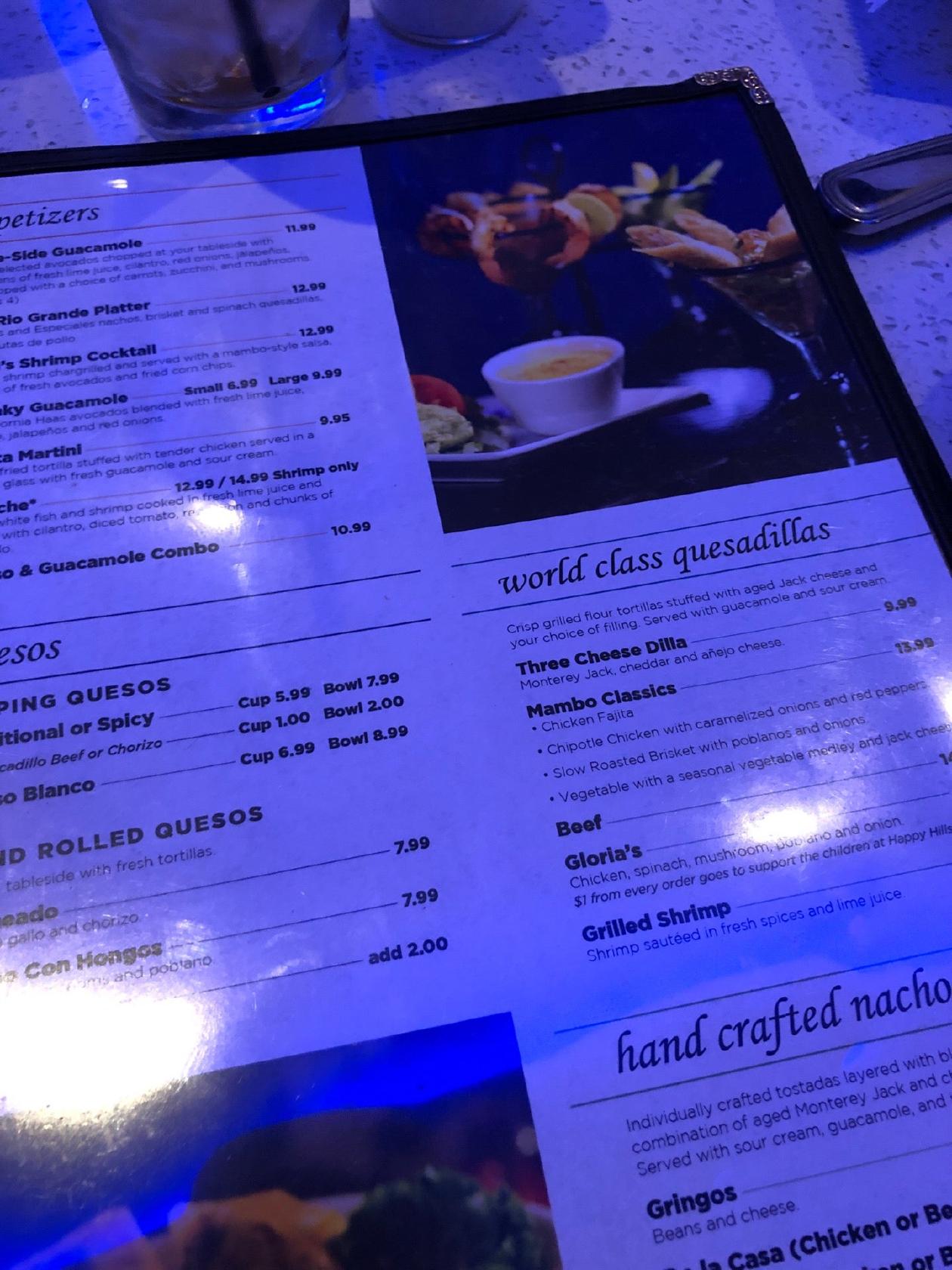 Menu at Rio Mambo restaurant, Burleson, 295 E Renfro St